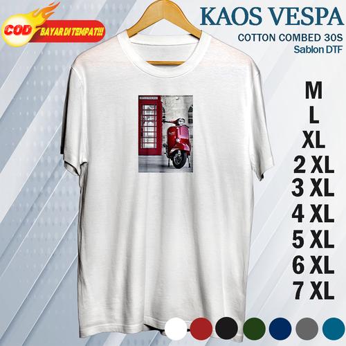 Jual Kaos Baju Vespa Original Distro Cowok Pria Putih Jumbo Oversize M ...