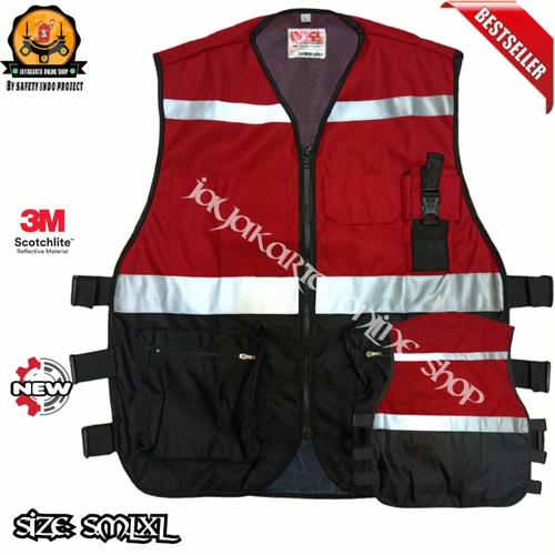 Jual ROMPI SAFETY VEST 3M SCOTLITE TASLAN WATER PROOF CUSTOM WARNA ...