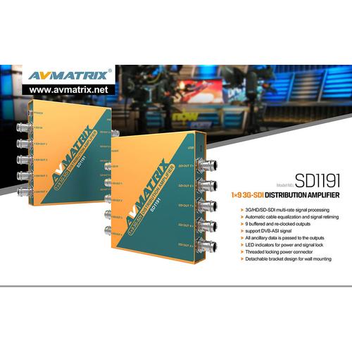 Jual AV-Matrix SDI 9 channels distribution with Re-clocking feature ...