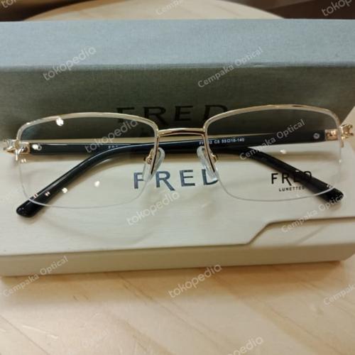 Jual frame kacamata fred half frame grade original kacamata pria ...