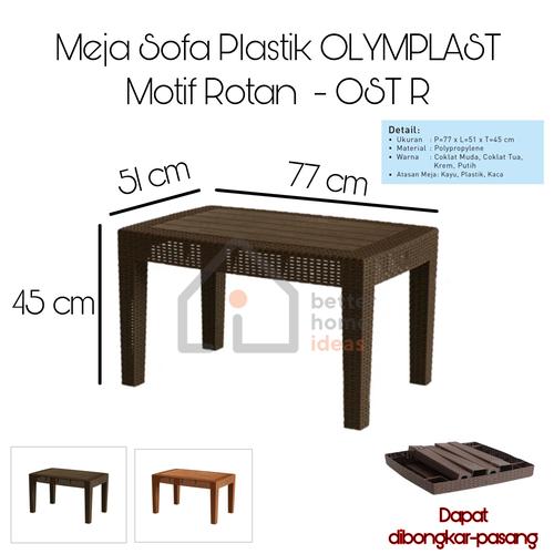 Jual Meja Sofa Plastik OLYMPLAST Motif Rotan - OST R - Coklat Tua ...