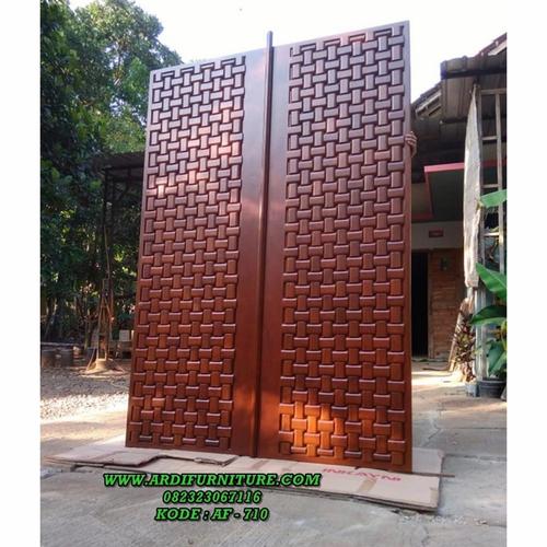 Jual Pintu Kupu Tarung Model Anyaman Bambu Kayu Jati / Pintu Rumah ...