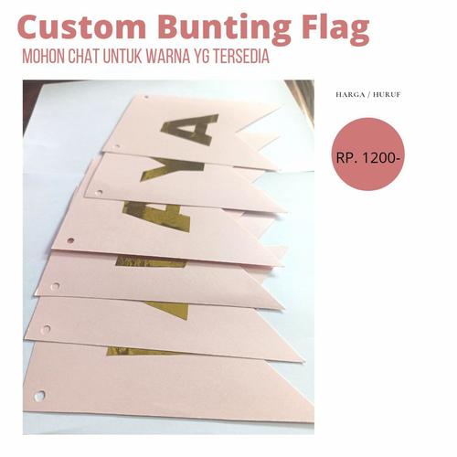 Jual custom bunting banner flag request nama / karakter birthday party ...