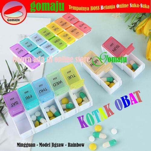 Jual TEMPAT OBAT KOTAK VITAMIN MINGGUAN MODEL JIGZAW WEEKLY PILL BOX ...
