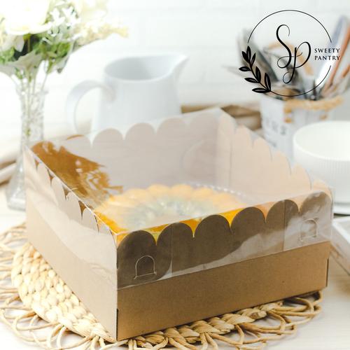 Jual Dus Box Pudding Packaging Kotak kue Puding Wavy Window mika ...