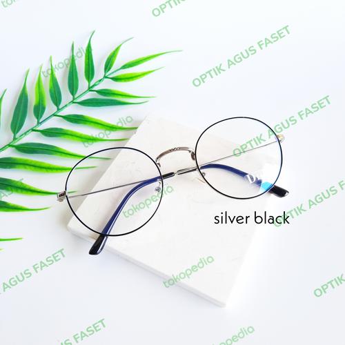 Jual paket kacamata minus anti radiasi blue ray frame oval besi premium ...