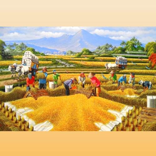 Promo Lukisan Panen - Lukisan Panen Raya - Lukisan Panen Raya Padi ...