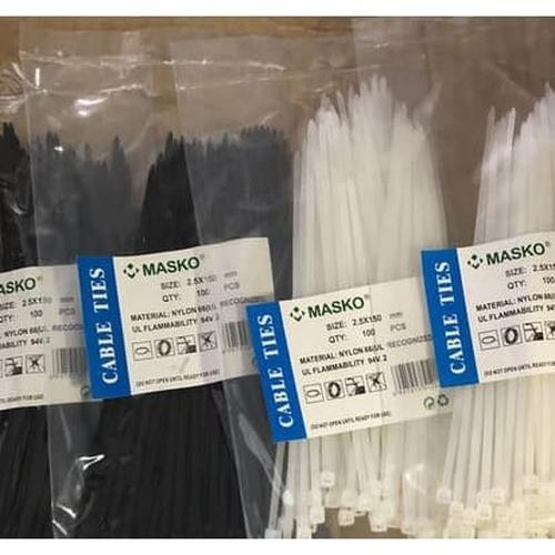 Jual Kabel ties tis / sabuk tali Cable Masko 15 cm 2.5x150 mm hitam ...