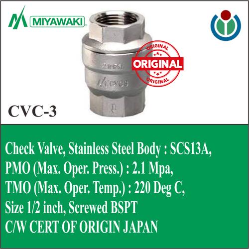 Jual CHECK VALVE Miyawaki Steam Trap - CVC3 Screwed DN15 BSPT - Kab. Bekasi - Solusi Engineering ...