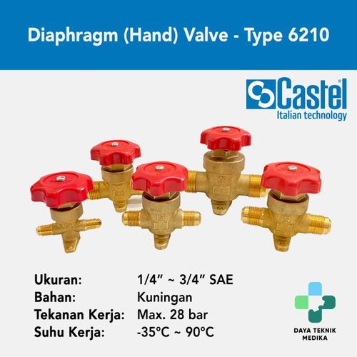 Jual Castel Hand Valve 3/8" SAE - Diaphragm Valve 6210/3 - Flare Type ...