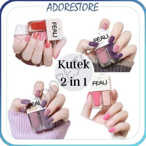 Jual AS403 Kutek Nail Polish Korea 2in1 / Kutex Set 2 Warna / Cat Kuku ...