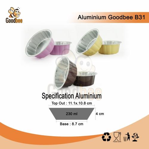 Jual Aluminium Baking B31 ( Bulat ) - Merk Goodbee - 230ml ( Wadah ) - Cokelat - Jakarta Utara ...