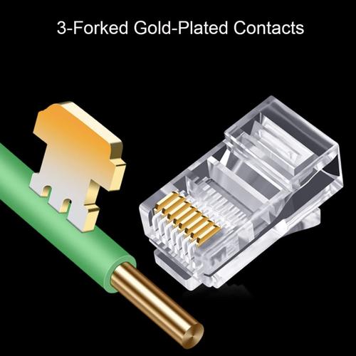 Jual RJ45 Gold plate 8p8c 8p LAN Network connector socket soket ...
