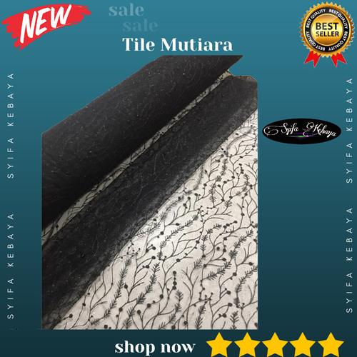 Jual kain tile mutiara warna hitam. kain brokat brukat tille akar ...