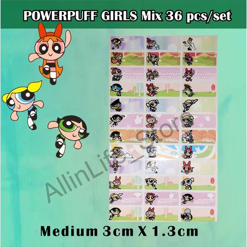 Jual POWERPUFF GIRLS Medium Sticker Label Nama Waterproof - Kota ...