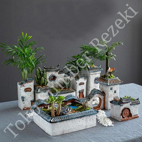 Jual Chinese Antique House Building Menara Flower Pot Fish Tank Rumah ...