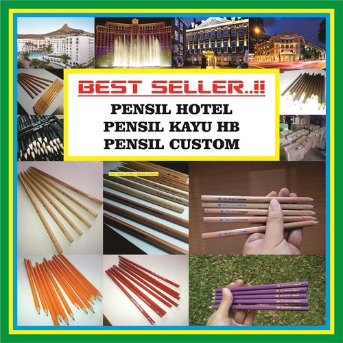 Jual PENSIL HOTEL l Pensil Kayu Hb Custom Polos Hitam Murah 2B Pencil ...