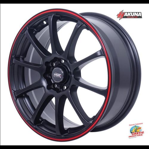 Jual Pelek Velg Mobil R15 Warna Black Red Lebar 7 Buat Mobil Pcd 4x100 ...