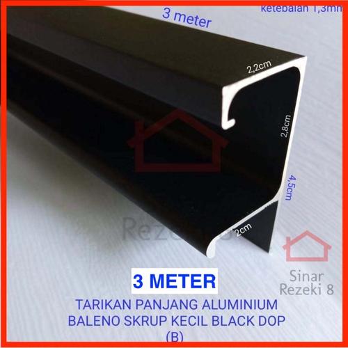 Jual Handle Tarikan Panjang Aluminium Hitam Profil GP 30 Lemari ...