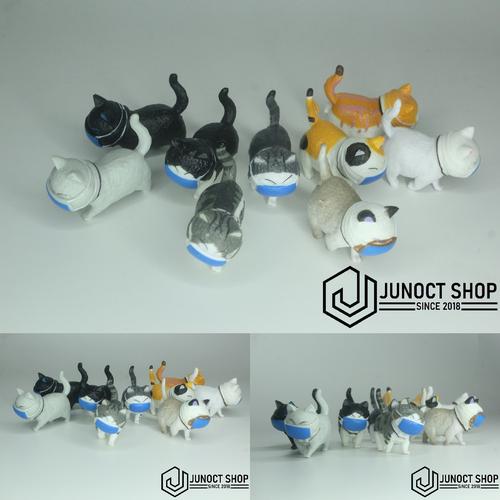 Jual Figure Hewan Kucing Lucu bermasker Cake Topper Terrarium Kue ...
