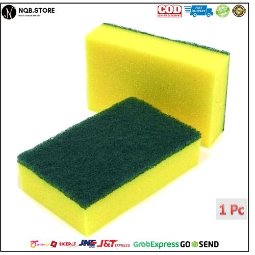 Jual Spon Busa Sabut Cuci Piring Gelas Sponge Dua Sisi Spons 2 Warna ...