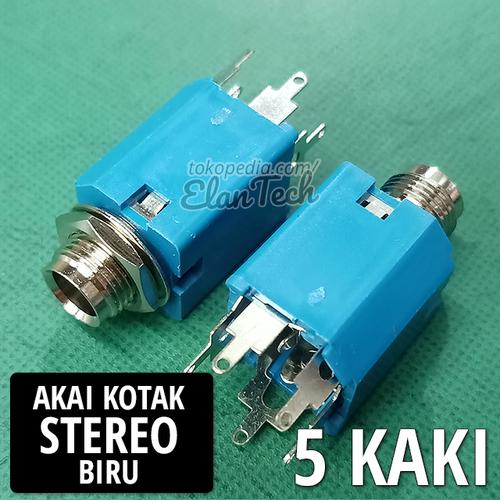 Jual Soket 6.35mm STEREO BIRU 5 KAKI Socket 1/4in Female Akai Toa ...
