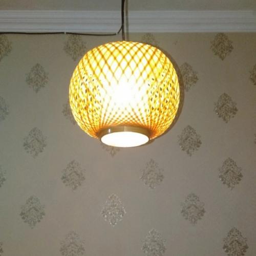Jual Lampu Hias Bambu Bulat/Ukuran Kecil/Lampu Gantung Unik/Kerajinan ...