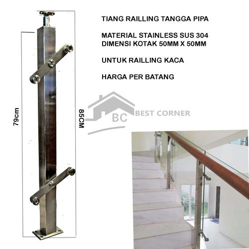 Jual Tiang Railling Tangga kaca / Ralling tangga Stainless 304 KACA ...