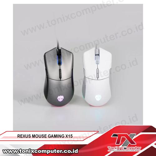 Jual Rexus Mouse Gaming X15 RGB 7200 DPI FPC LED - Grey white - Jakarta ...