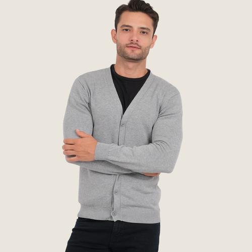 Promo MEDELLIN Cardigan Button On Rajut Pria 1297MAN ABU - Abu-abu, S ...