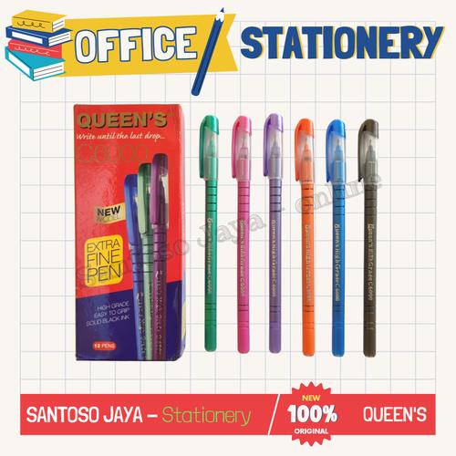 Jual Bolpen - Pulpen QUEEN'S High Grade C6000-Ballpoint QUEENS C-6000 1 ...
