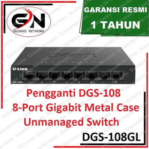 Jual D-Link DGS-108GL 8 Port Gigabit Metal Case Dlink DGS-108 GL ...