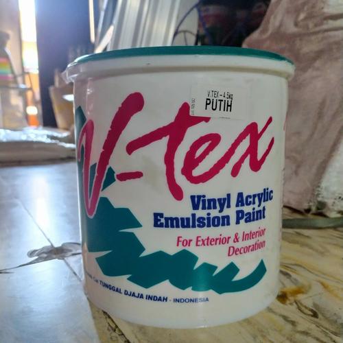 Jual Cat Air Cat Tembok V-tex Acrylic emultion Isi 4.5kg Warna Putih ...