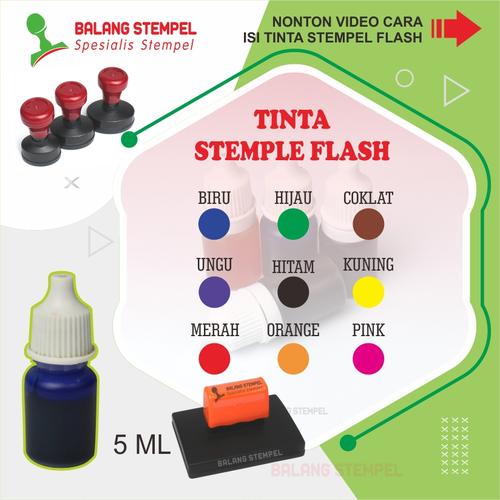 Jual Tinta Stempel Flash Warna Otomatis Stampel Cap Ink Flash Balang ...