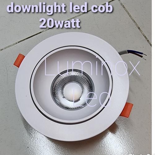 Jual downlight led 4000k 20w 20 watt tanam plafon ceiling cob 20watt ...