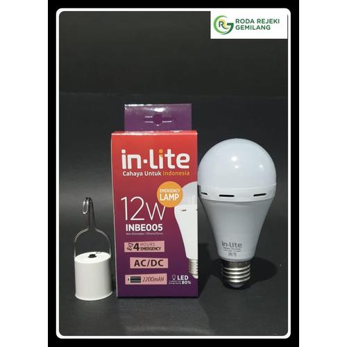 Jual LAMPU BOHLAM DARURAT / EMERGENCY LED INLITE 12 WATT PUTIH INBE005 ...