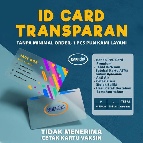 Jual ID Card Transparan / ID Card Transparen / ID Card Transparant ...