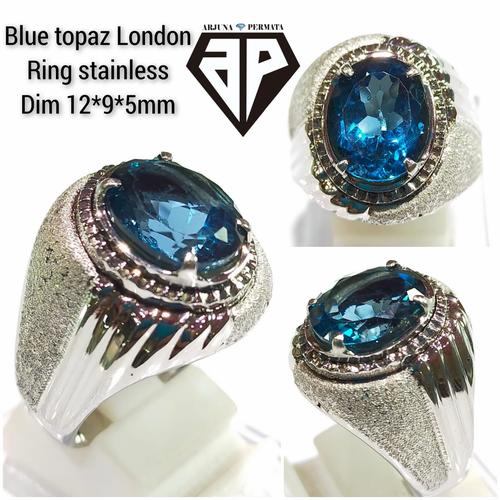 Jual cincin natural alam batu akik permata topas london blue 1295 - Kab ...