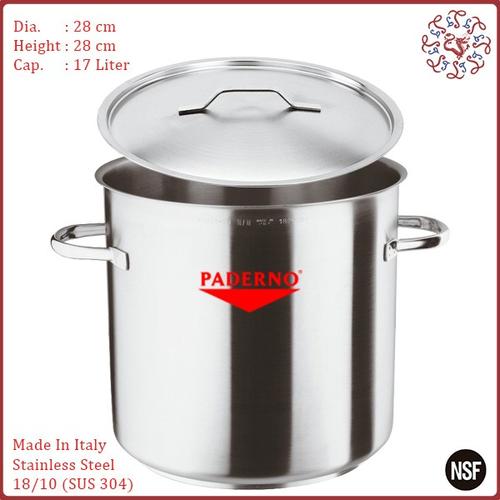Jual PADERNO Stainless Stock Pot / Panci Tinggi 28 cm 17 Ltr #11001-28 ...