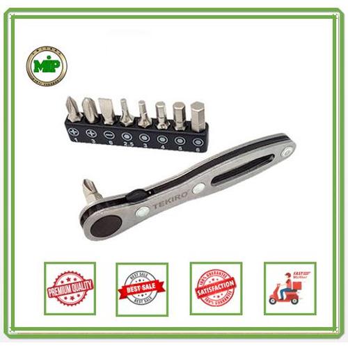 Jual Tekiro Insert Ratchet Screwdriver 9 Pcs Bits/Obeng ratchet Bits ...