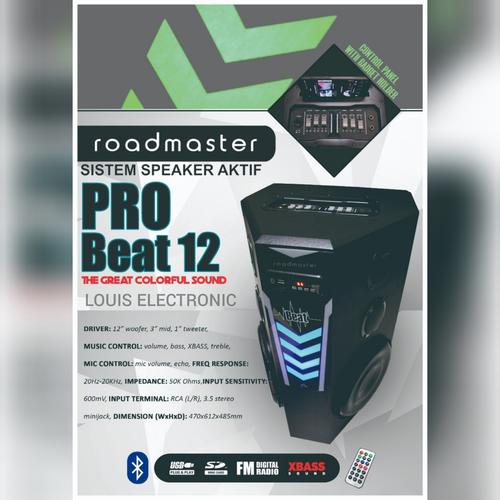 Jual Roadmaster PRO Beat 12 Speaker Aktif 12" x 2 Woofer X-BASS Sound ...