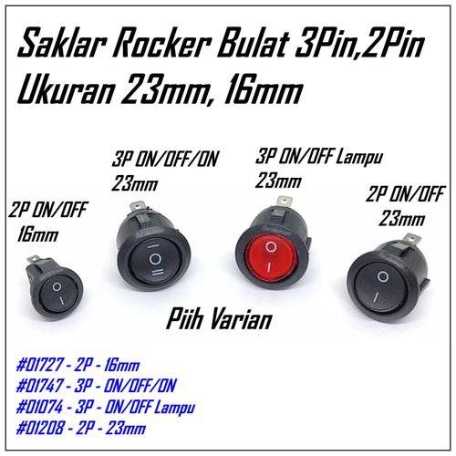 Jual Saklar Rocker Bulat 3Pin 2Pin Switch Power SW ON OFF ON Besar ...