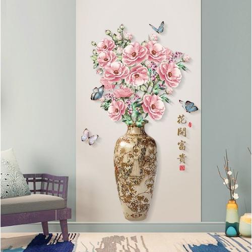 Jual Wall Sticker Dinding 3d Vase Flower Wall Decor Dekorasi Stiker ...