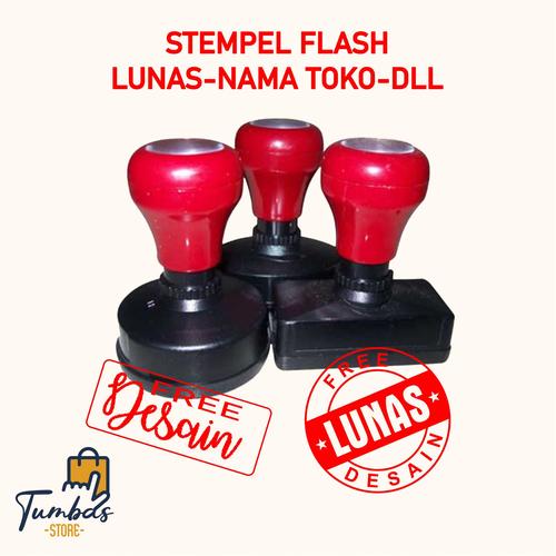 Jual Stempel Flash Bulat / Persegi, Stempel Nama Toko, Stempel Lunas ...