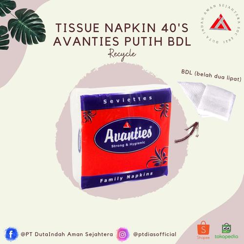 Jual TISSUE NAPKIN 40'S AVANTIES PUTIH BDL (BELAH DUA LIPAT) - Kota ...
