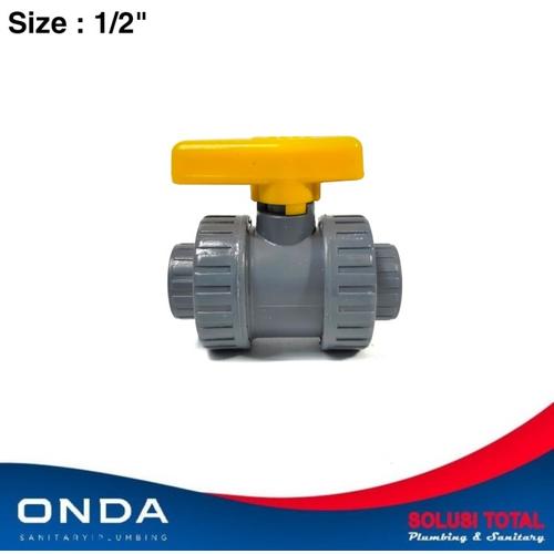 Jual Ball Valve Double Union 1/2 Inch Ball Valve Water Mur 1/2" ONDA ...