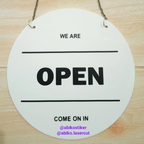 Jual OPEN CLOSE SIGN BOARD BULAT AKRILIK BOLAK BALIK | We are open ...