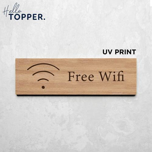 Jual Free Wifi Sign Board UV Print Kayu - Kyoto Style Signage - 25x7 ...