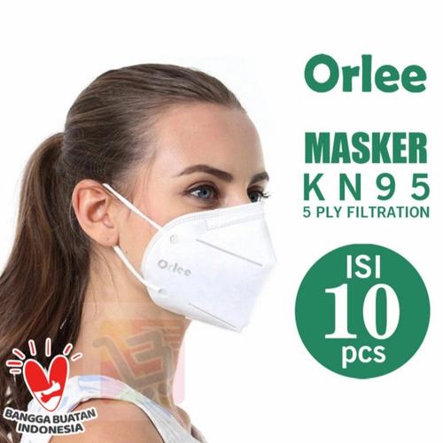 Jual Masker KN95 5ply orlee KN 95 emboss kemenkes earloop isi 10 pcs ...