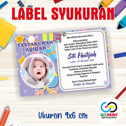 Jual Stiker Label Syukuran Aqiqah Kelahiran Anak Custom - Kota ...